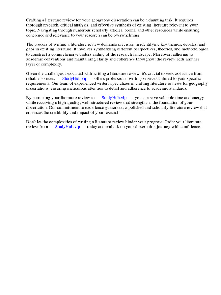 Geography Dissertation Literature Review | Download Free PDF ... Geography Dissertation Literature Review | Download Free PDF ...
