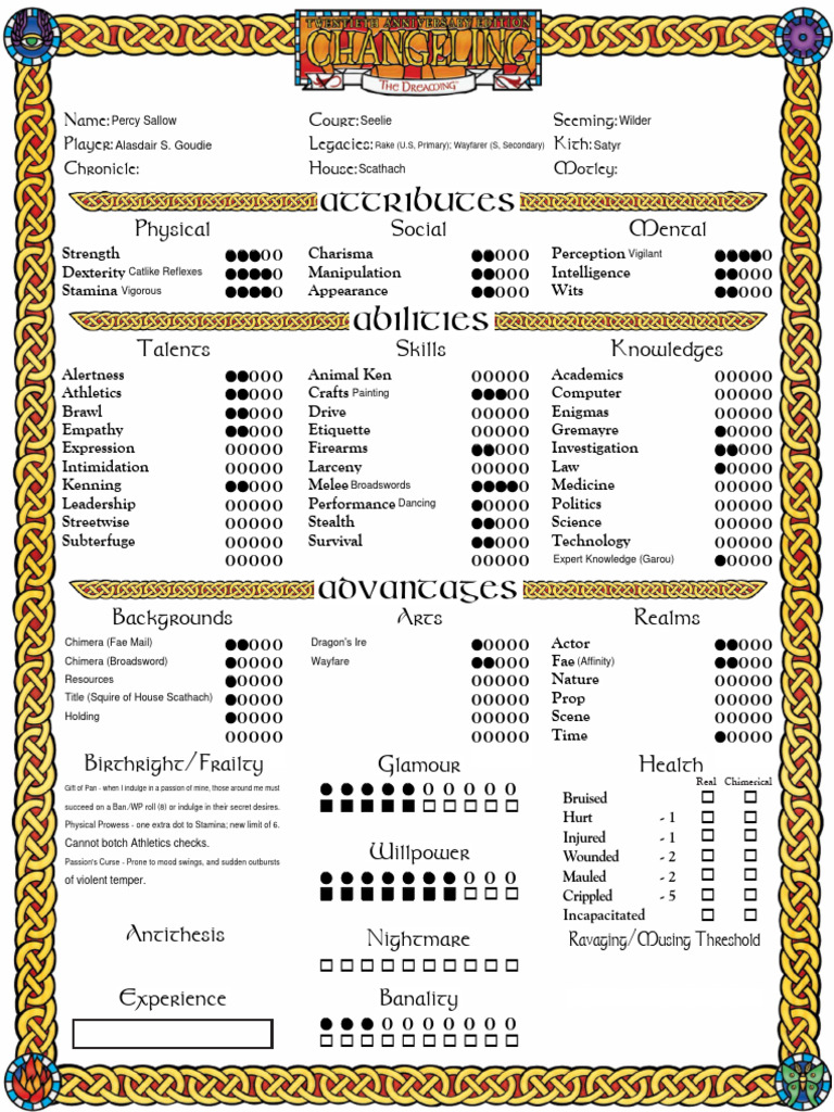 Percy Sallow - Satyr Grey Walker | PDF