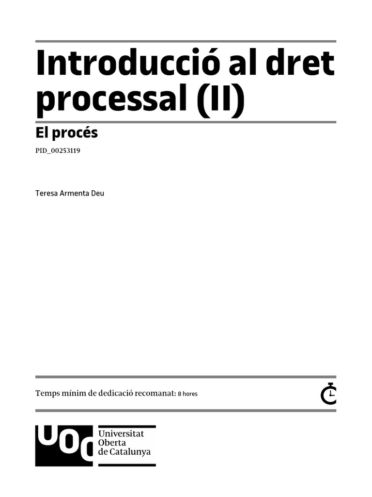 Mòdul 2. Introducció Al Dret Processal (II) - El Procés | PDF