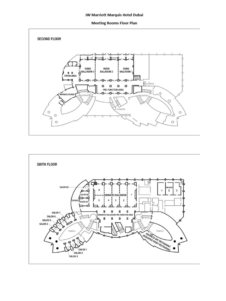 Floor Plan JW Marriott Marquis DXB | PDF