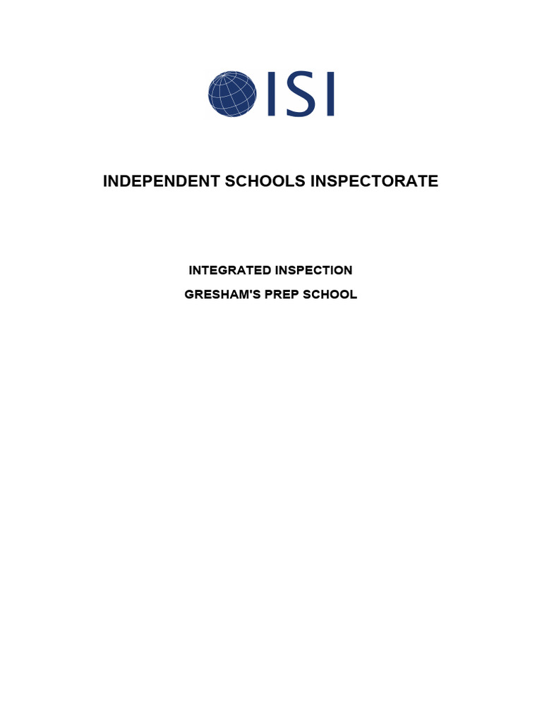Independent Schools Inspectorate: Integrated Inspection Gresham'S Prep ...