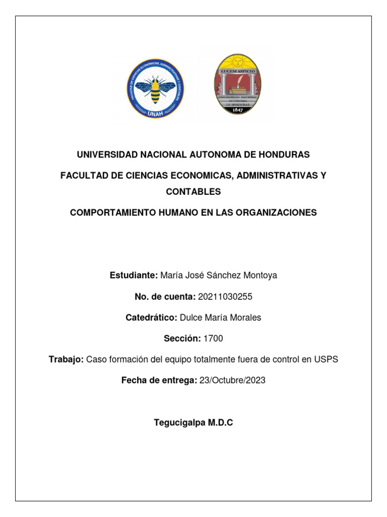 Desarrollo del Trabajo en Equipo en USPS | PDF | Conceptos psicologicos ...