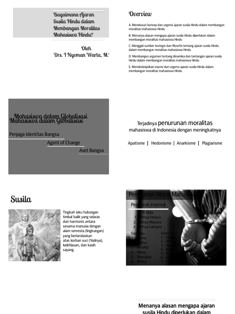 Ajaran Susila Hindu dan Moralitas Mahasiswa | PDF