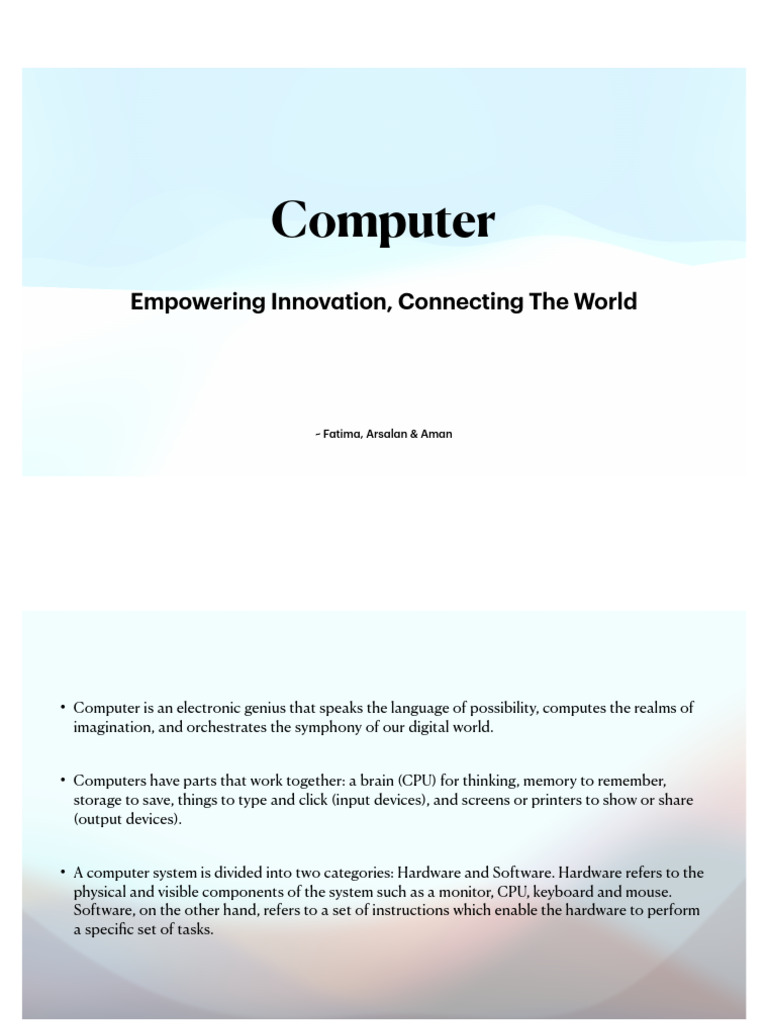 Computer Presentation | PDF | Operating System | Central Processing Unit