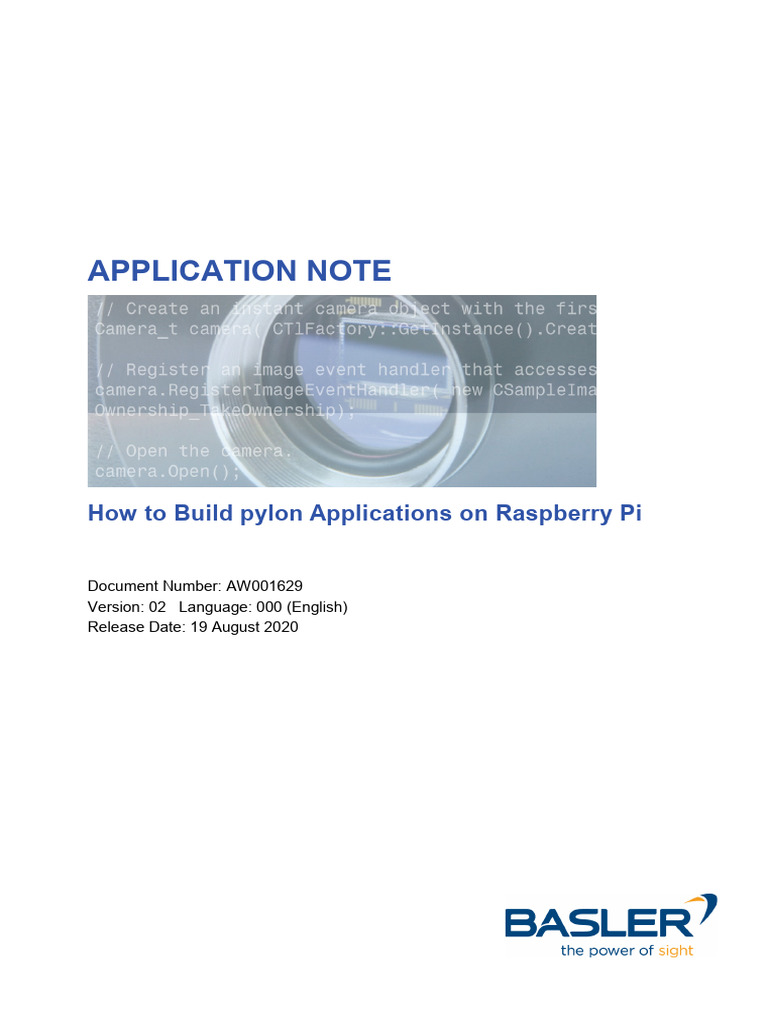 AW00162902000 How To Build Pylon Applications On Raspberry Pi | PDF | System Software | Computer ...