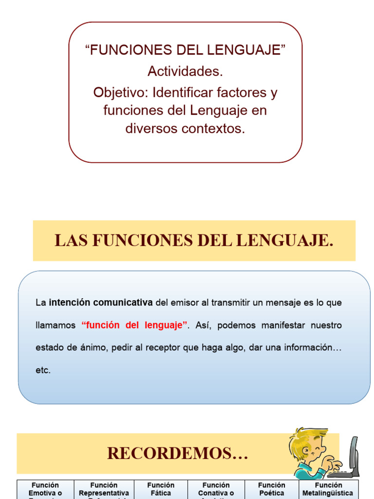 Funciones Del Lenguaje Primero Medio 2024 | PDF | Comunicación ...