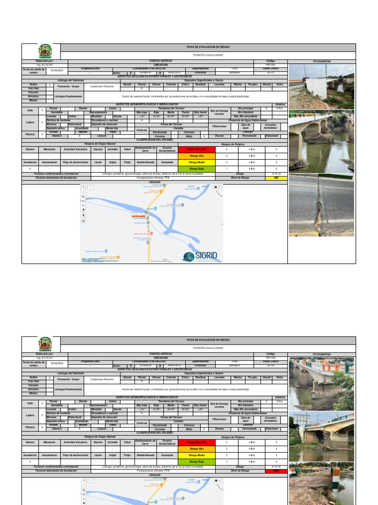 Fichas de Evaluación de Riesgos | PDF | glaciar | Río