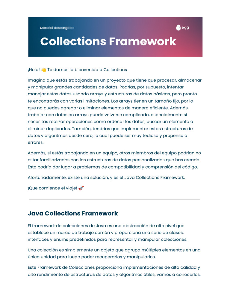 Teoría Nueva JAVA - Java Collections Framework 1 | Descargar gratis PDF | Java (lenguaje de ...