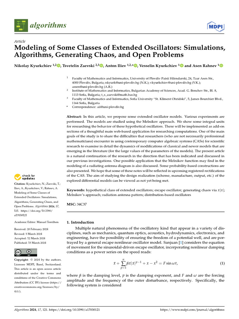 Algorithms 17 00121 | Download Free PDF | Damping | Chaos Theory