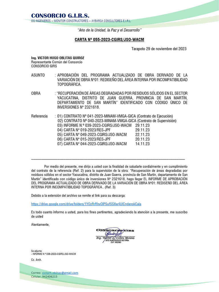 Carta #055-2023-Cgirs-Jso-Wacm | PDF