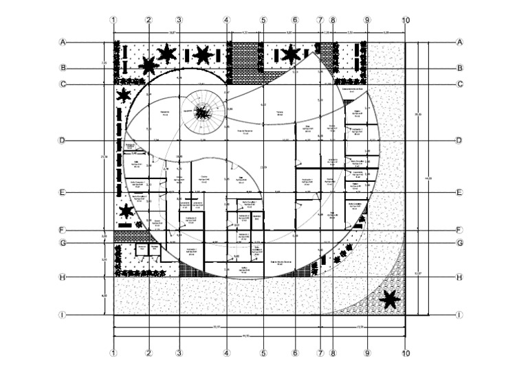 Sin Cajetin Planta Arqui Con Cotas y Ejes N#3 | PDF