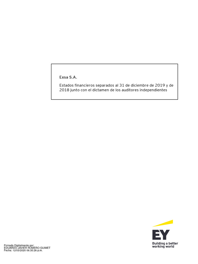 Notas de Los EEFF Exsa Individuales | PDF | Auditoría | normas internacionales de INFORMACION ...