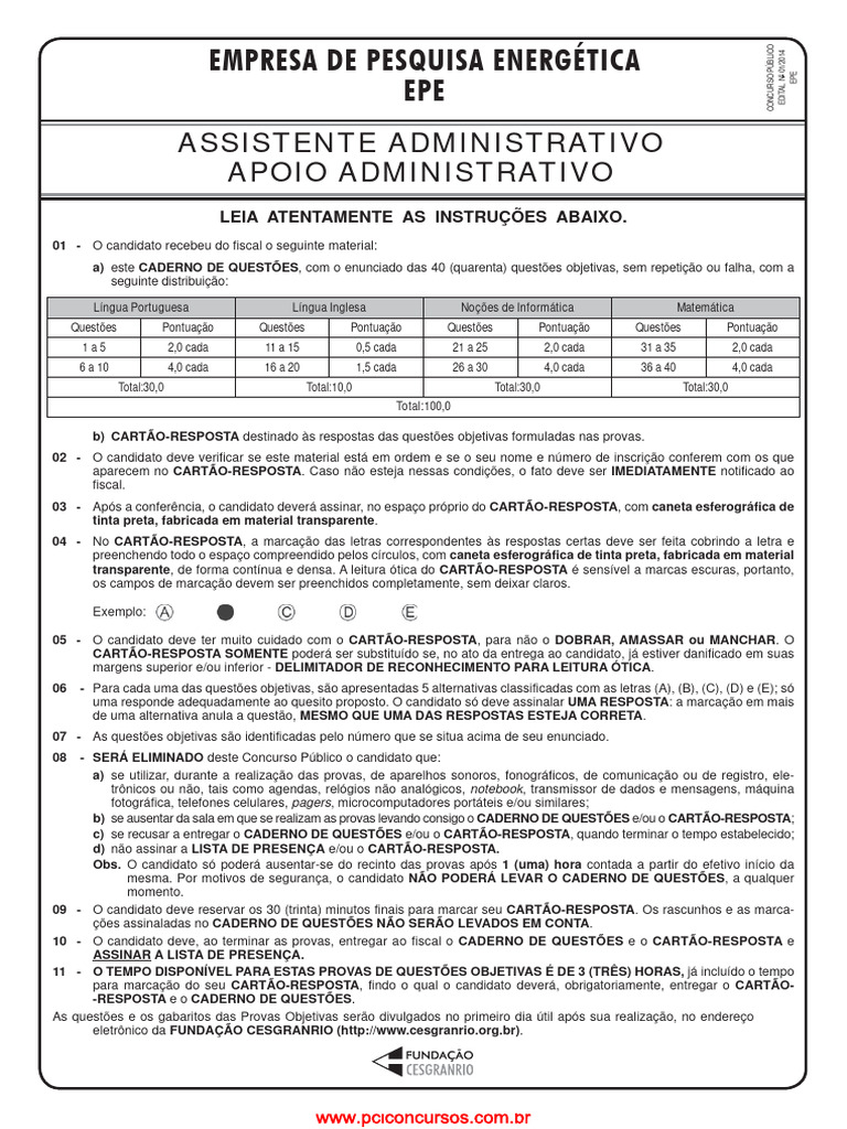 Assistente Administrativo Apoio Administrativo | PDF