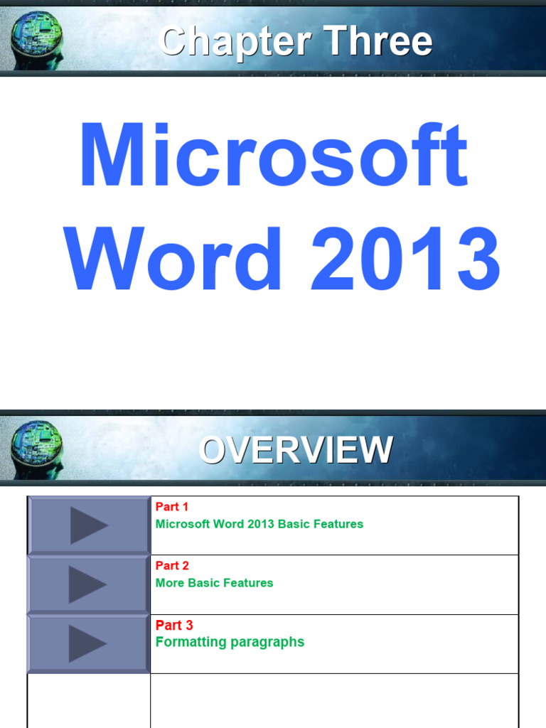 Ch03 Word 2013 | PDF | Microsoft Word | Computer Keyboard
