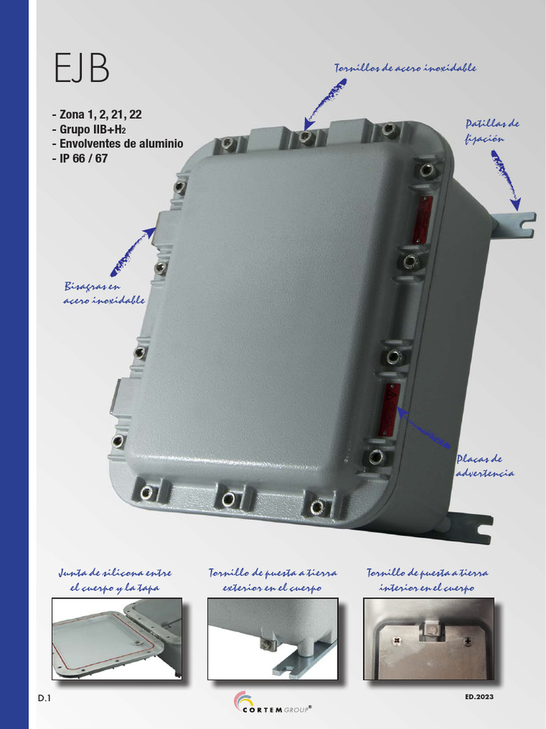 Envolventes Aluminio ATEX IIB+H2 IP66/67 | PDF | Relé | Tornillo