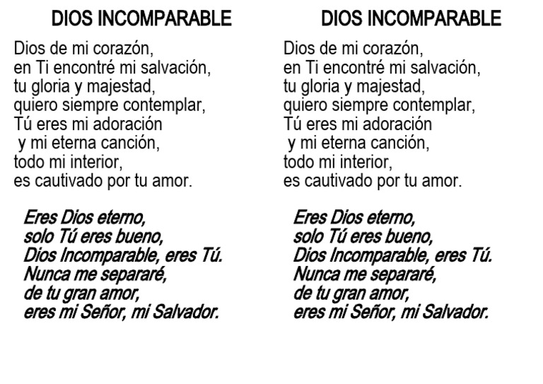 Dios Incomparable | PDF