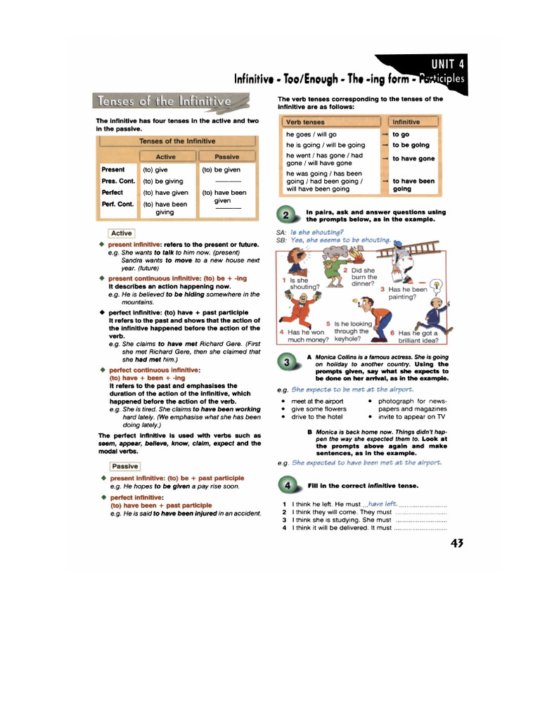 Infinitive Table GW-3 | PDF