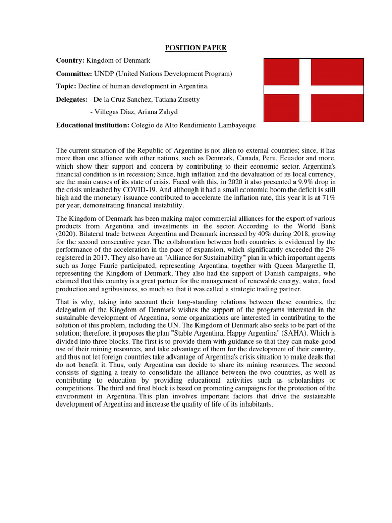 Position Paper - English | PDF | Argentina | Denmark
