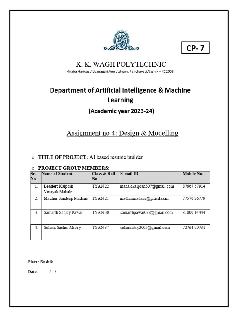 Assignment No 4 | Download Free PDF | System | Artificial Intelligence