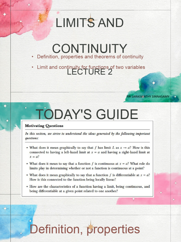 Lecture 2-CONTINUITY | PDF