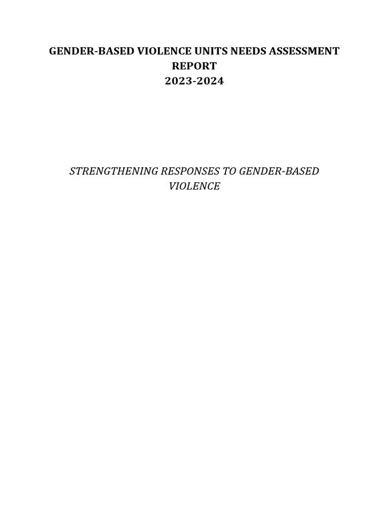 GBV Needs Assessment Report - 2023-2024 | PDF | Violence Against Women | Violence