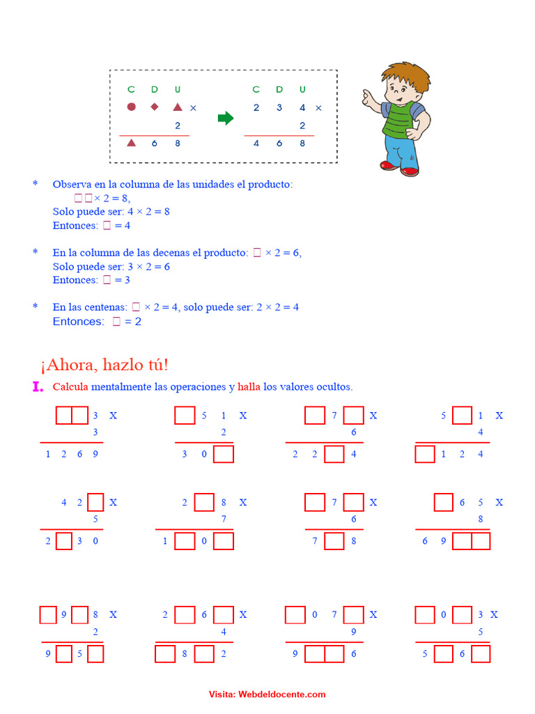 Criptogramas-de-Multiplicación-para-Tercer-Grado-de-Primaria | PDF | Matemáticas | Aritmética