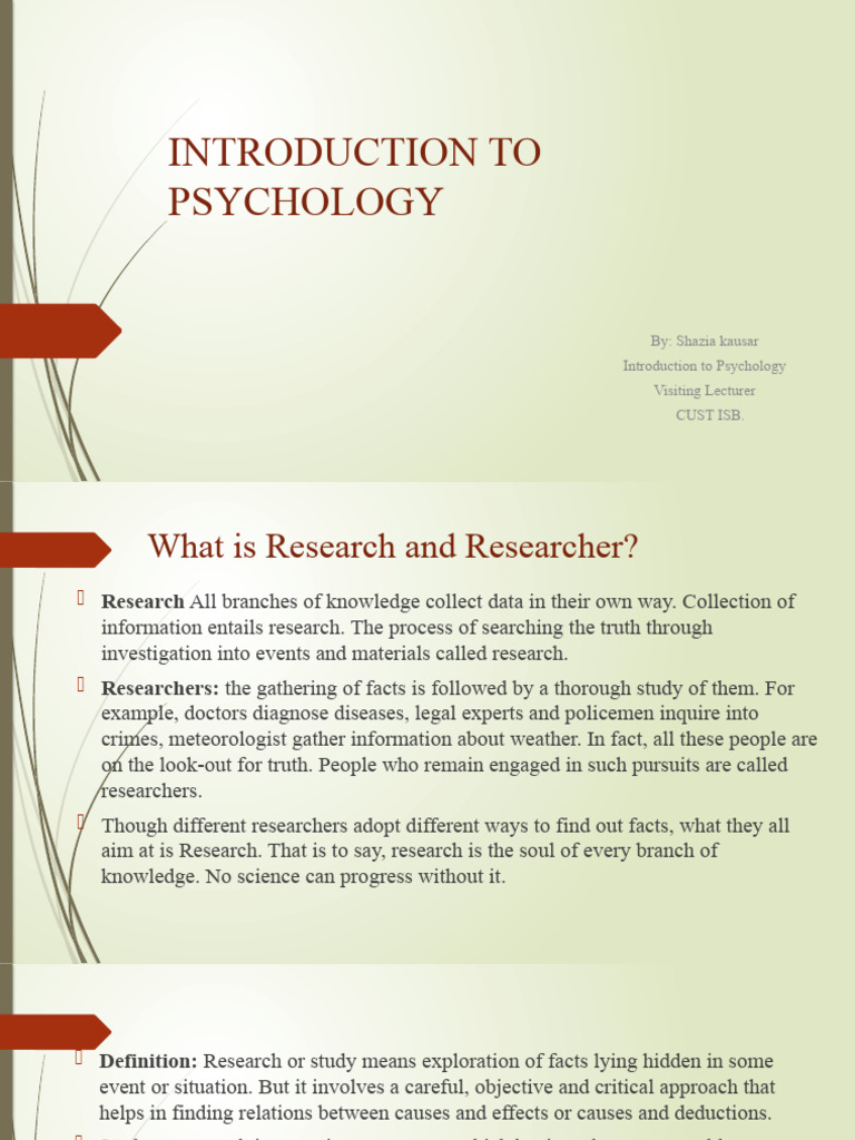 Understanding Research in Psychology | PDF | Experiment | Clinical ...