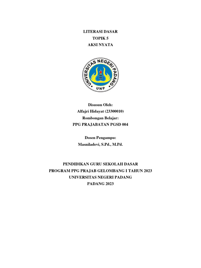 Topik 5 Aksi Nyata Literasi Dasar Alfajri Hidayat | PDF | Karier & Perkembangan