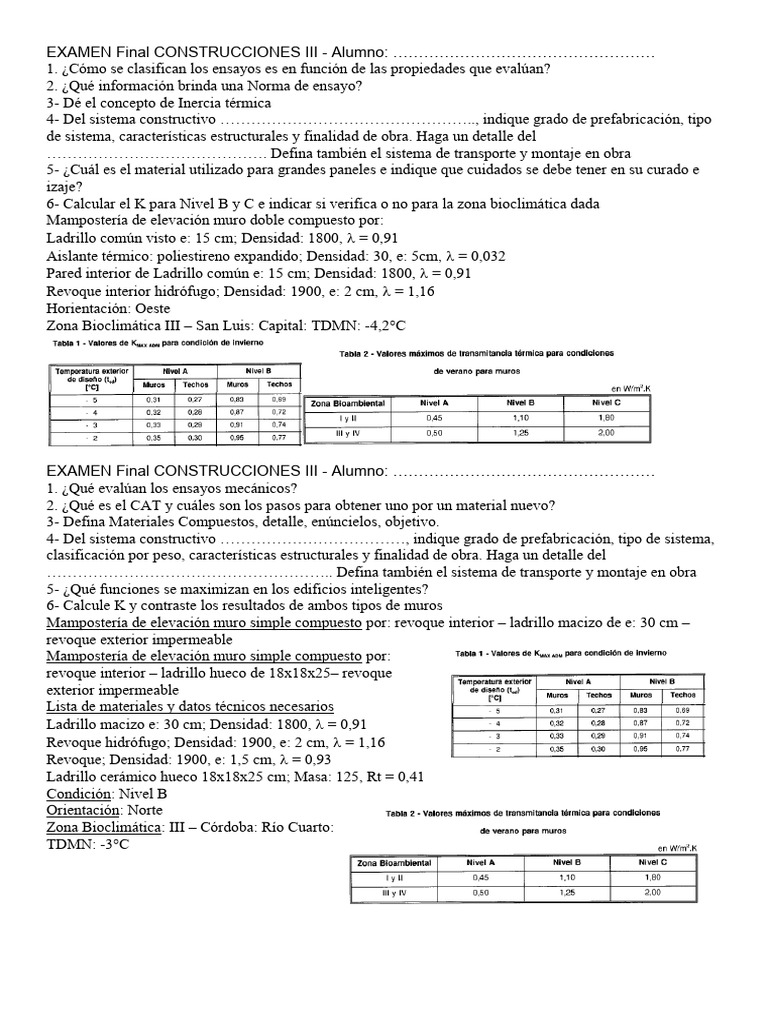 CONST 3 Final Julio 2023 | PDF | Aislamiento térmico | Automatización
