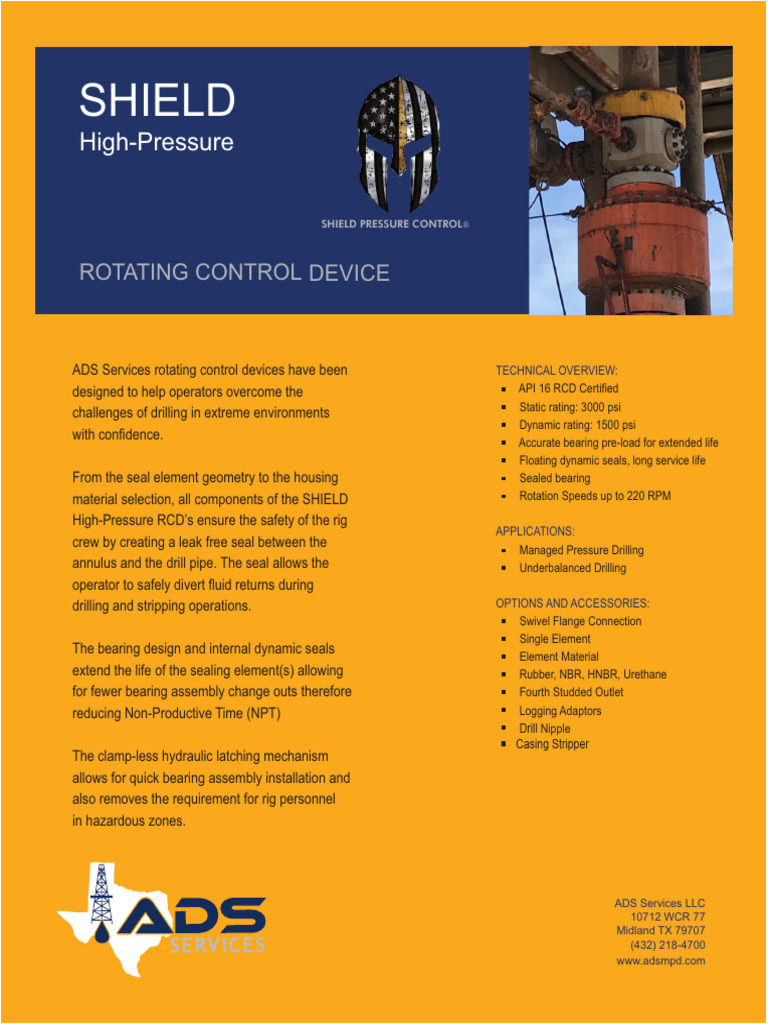 Shield High Pressure RCD | PDF | Mechanical Engineering