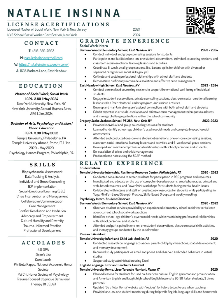 Ni Resume Final | PDF | Social Work | Psychology