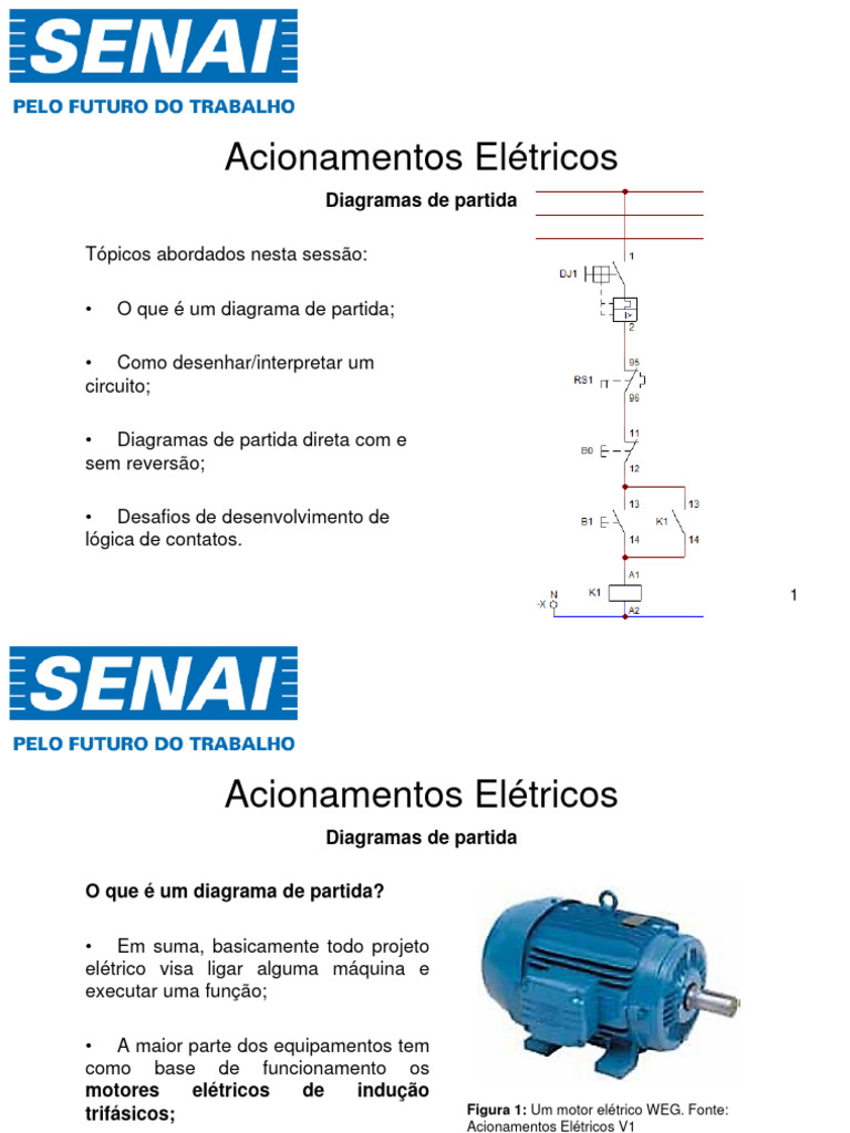 3-Diagramas de Partida e Lógica de Relés-V02 | PDF | Motores | Motor ...