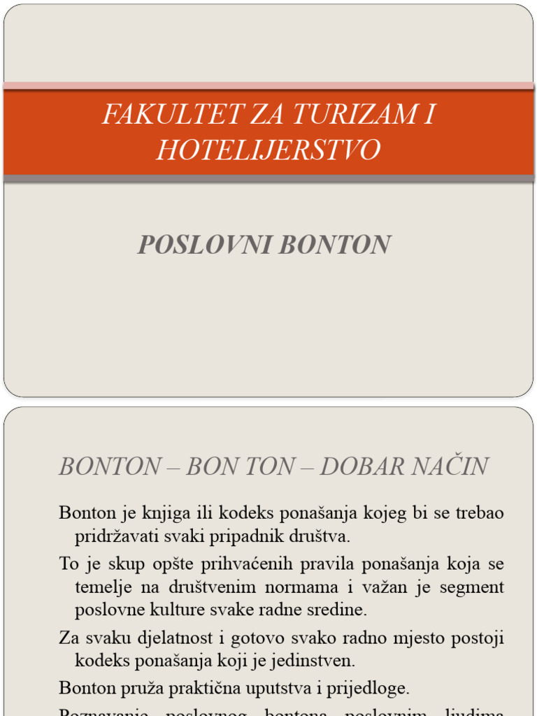 Poslovni Bonton | PDF