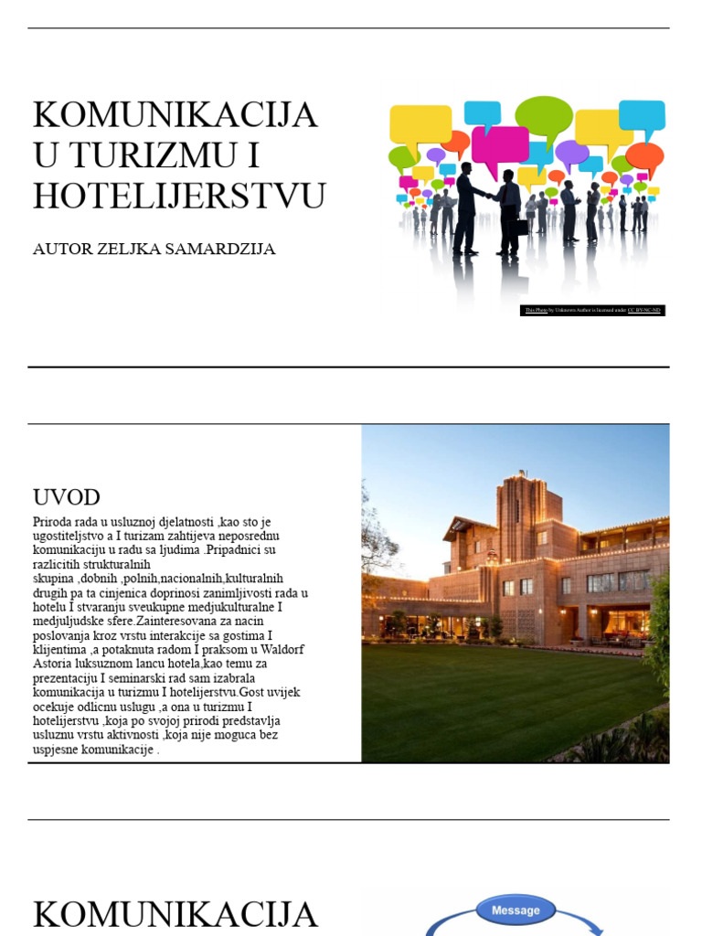 PP KOMUNIKACIJE U Turizmu | PDF