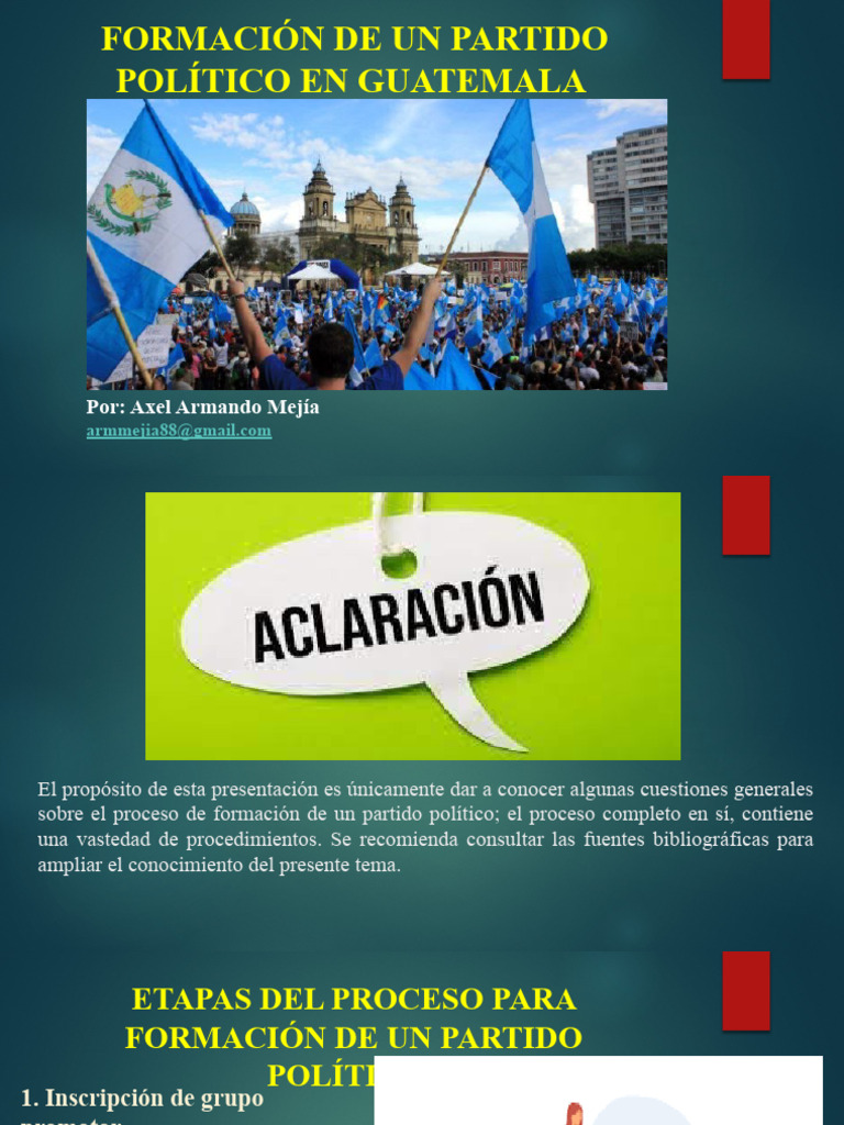 PROCESO DE FORMACION DE PARTIDO POLÍTICO | PDF | Guatemala | Gobierno