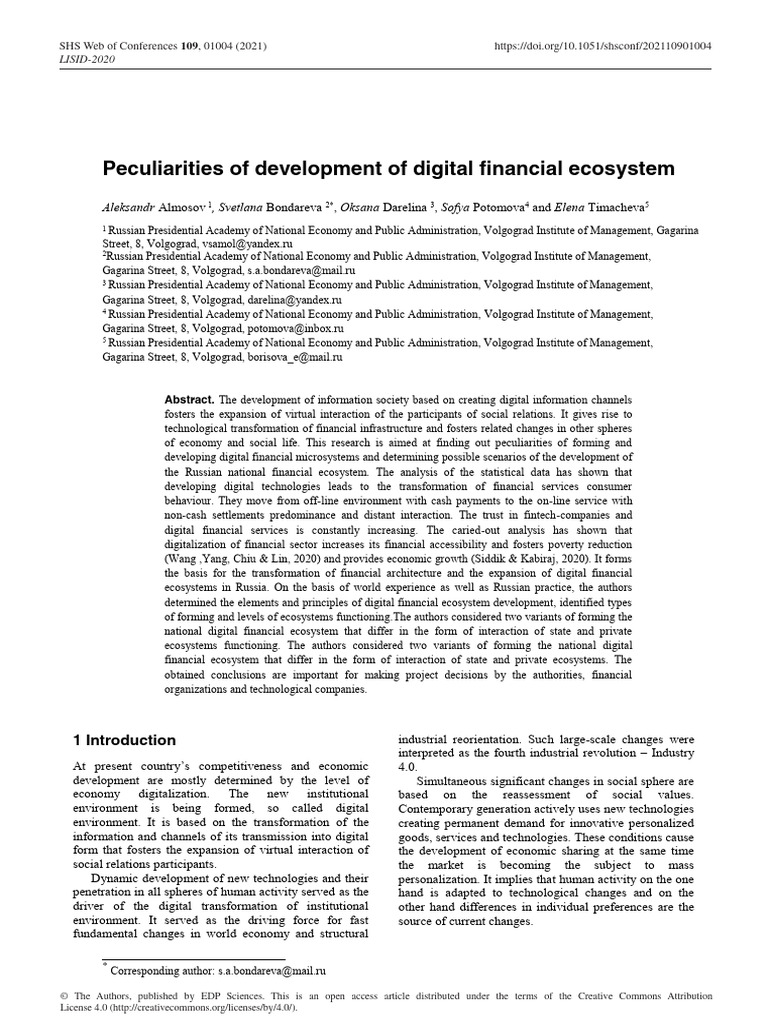Digital Financial Ecosystem Development | PDF | Banks | E Commerce