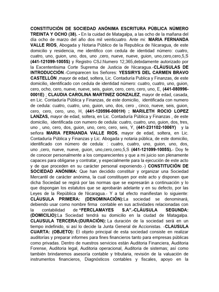 Constitucion de Sociedad | PDF | Auditoría | Contabilidad