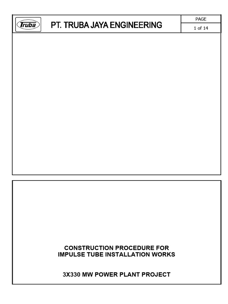 Impulse Tube Installation Procedure | PDF | Pipe (Fluid Conveyance ...