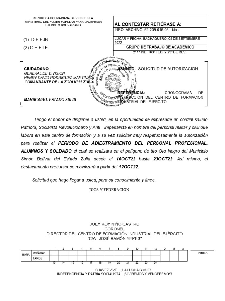 Oficios Zodi | PDF | Venezuela | Militar