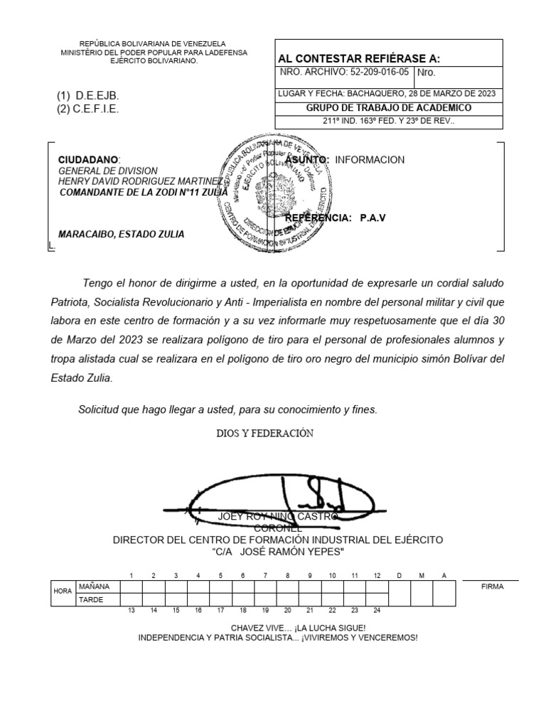 Oficios Zodi Tiro de Fusil | PDF | Venezuela