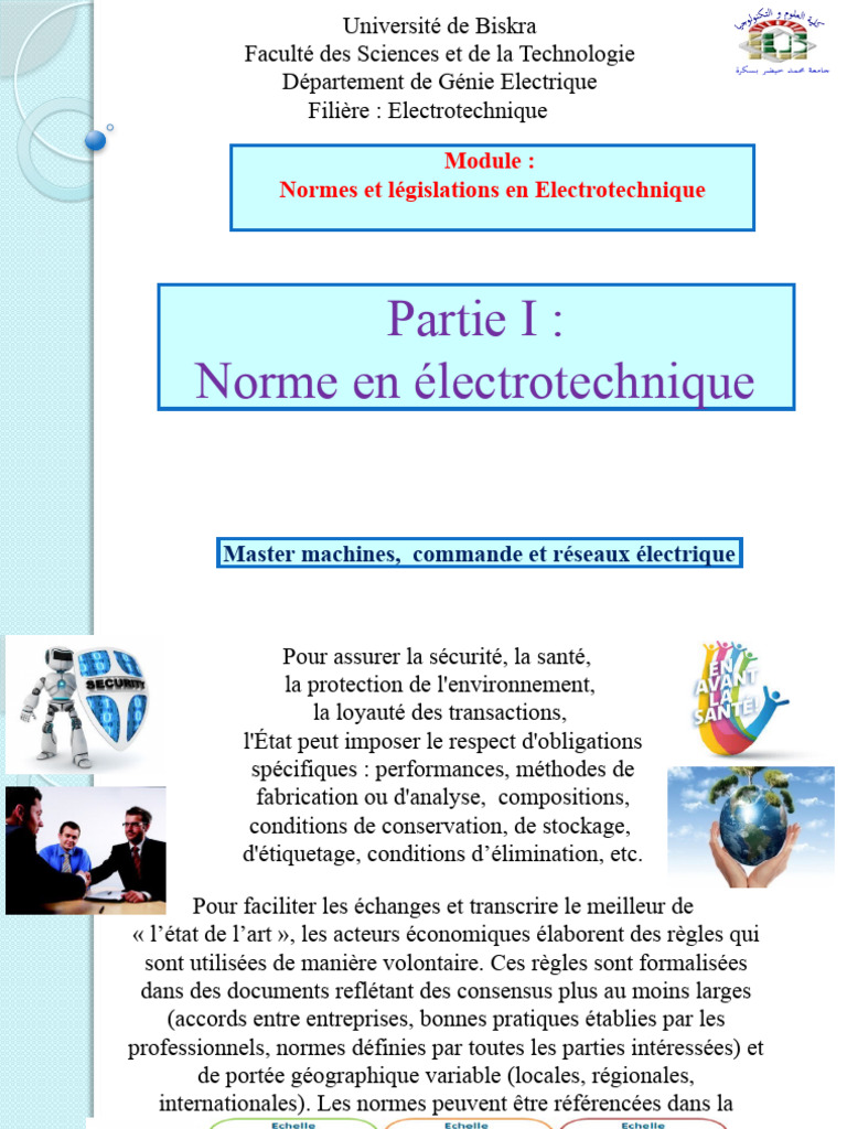 Définition des normes en électrotechnique | PDF | Organisation ...