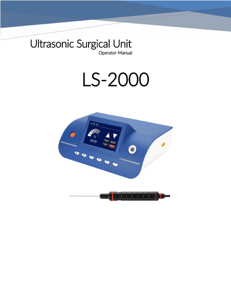 LS-2000 Ultrasonic Surgical Manual | PDF | Sterilization (Microbiology ...
