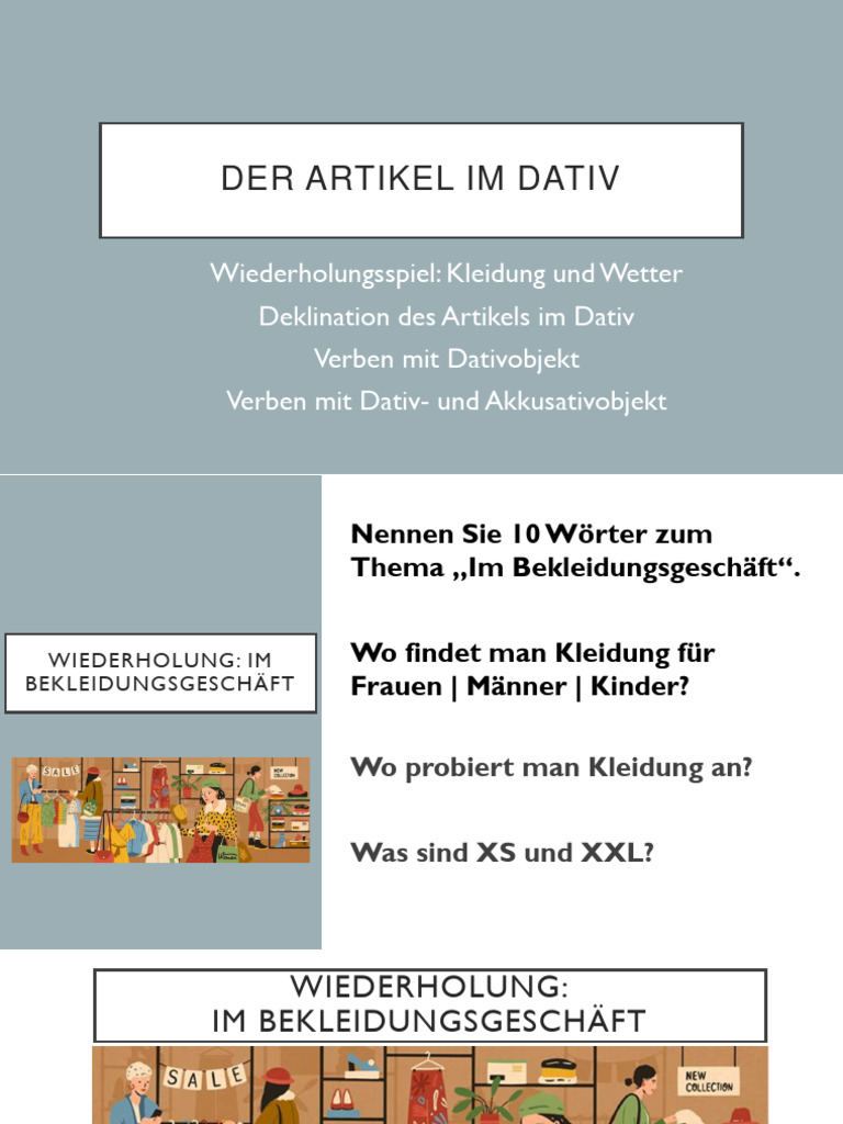 Der Artikel Im Dativ | PDF