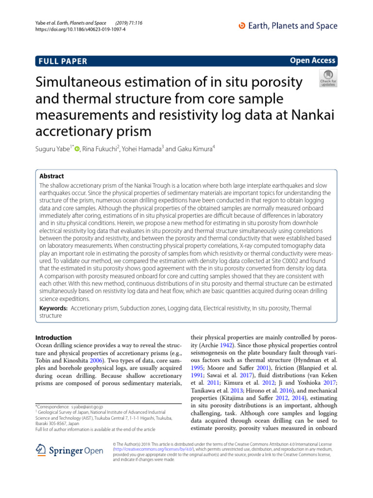 Simultaneous Estimation of in Situ Porosity and Thermal Structure From ...