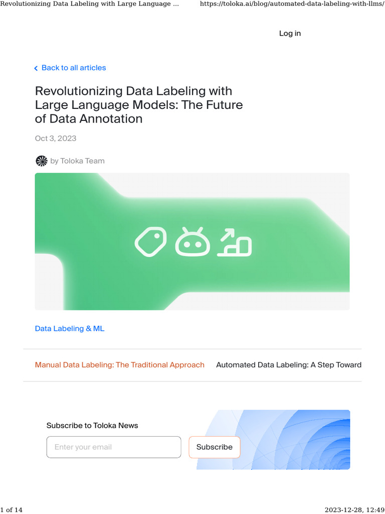 Revolutionizing Data Labeling With Large Language Models The Future of Data Annotation | PDF ...
