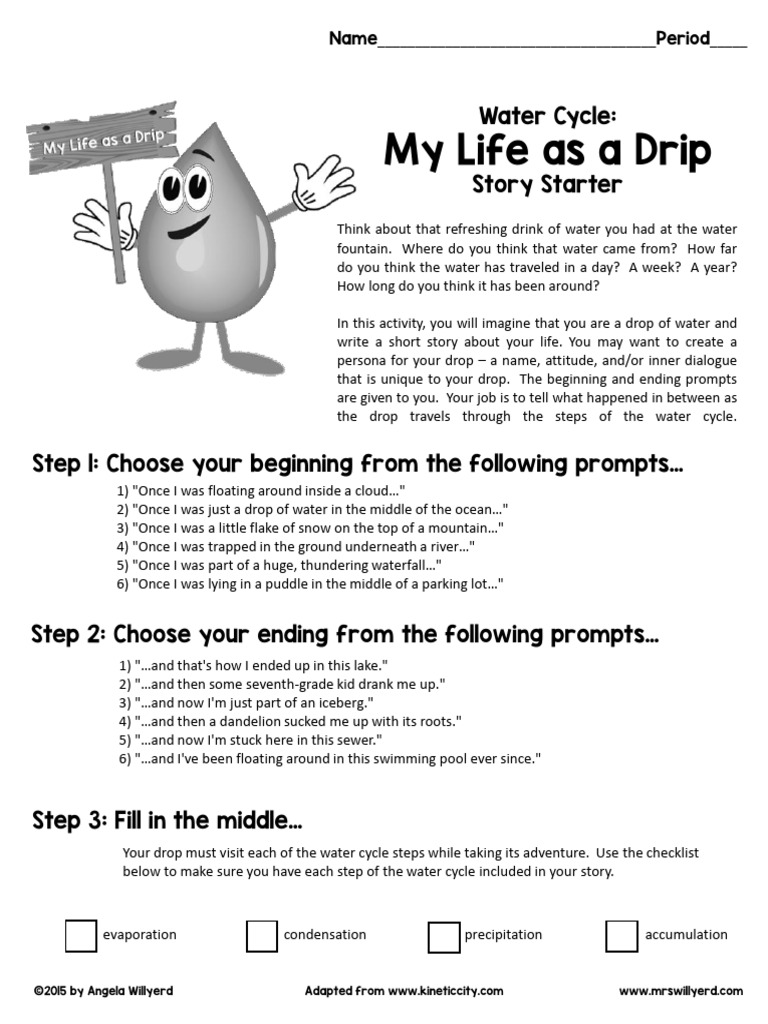 My Life as a Water Droplet Story | PDF | Water | Water Cycle