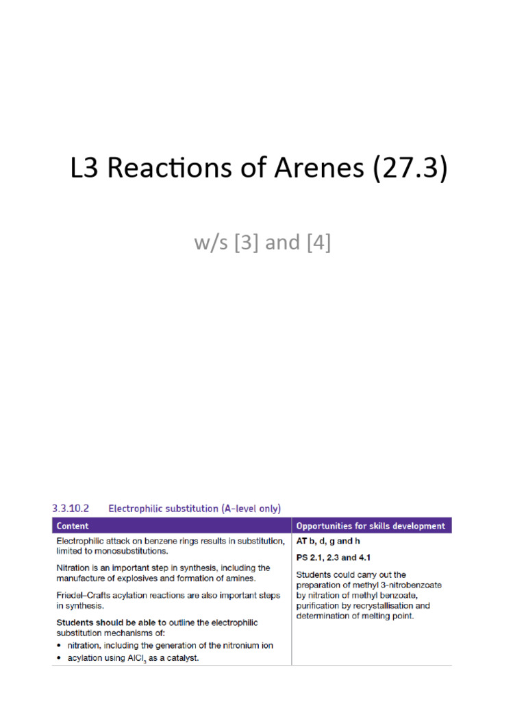 Arene Reactions: Combustion & Substitution | PDF | Toluene | Chemical ...