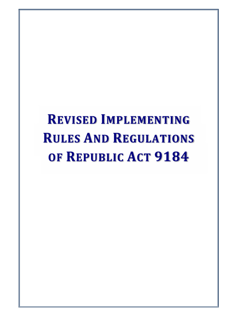 RA 9184 Government Procurement Reform Act | PDF