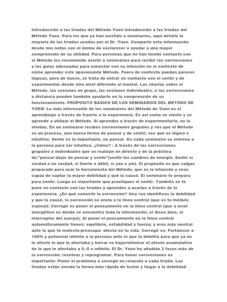 Introducción A Las Triadas Del Método Yuen Introducción A Las Triadas ...