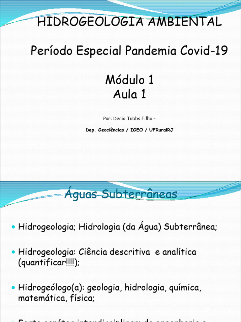 Modulo 1 Aula 1 Conceitos Fundamentais | PDF | Intemperismo | Hidrologia